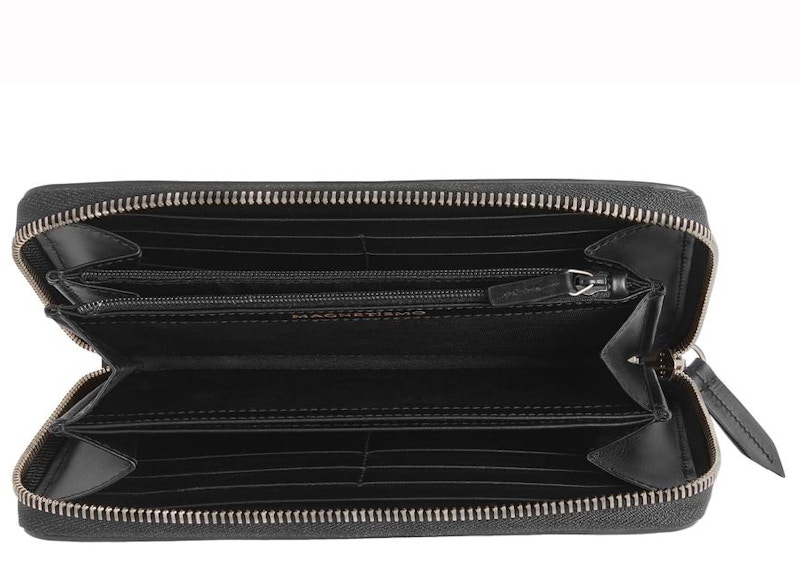 Gucci Guccy Zip Around Wallet Black/Gold in Leather with Silver-tone