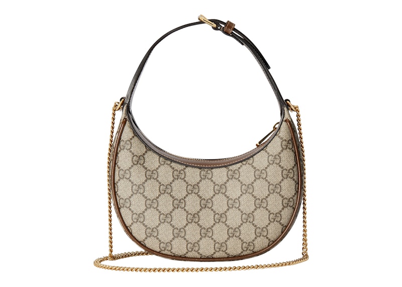 Gucci Half-Moon Shaped Bag Mini GG Supreme Beige/Ebony in Canvas ...