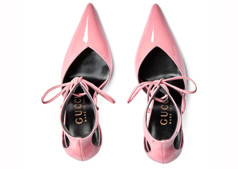 Gucci High Heel Pump Patent Leather with Ankle Cuff Pink (Women's ...