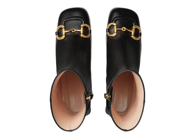 Gucci Horsebit 55mm Ankle Boot Black Leather - 643888 BKO00 1000 - US