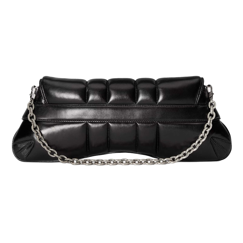 Gucci Horsebit Chain Medium Shoulder Bag Black in Quilted Leather with ...