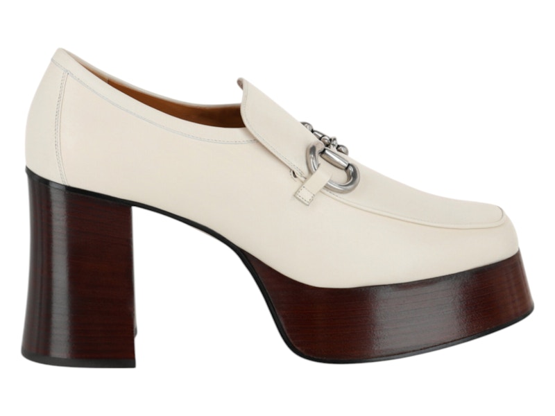 Gucci Horsebit Leather Platform Loafers Cream (Women's) - 715138-C9D00 ...