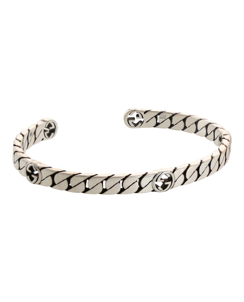 Gucci Interlocking G Cuff Bracelet Silver in Metal - US