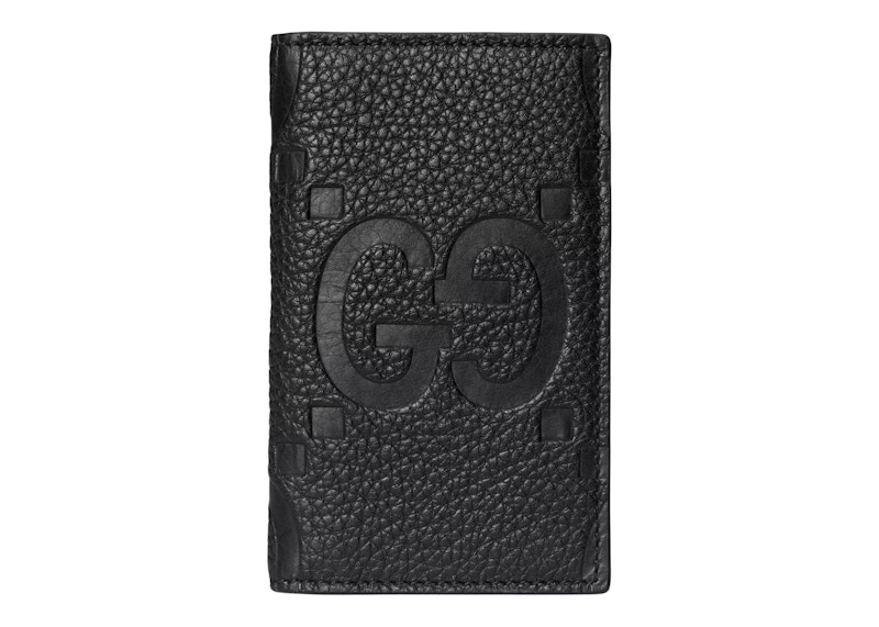 Gucci Jumbo GG Card Case Black in Jumbo GG Leather - US