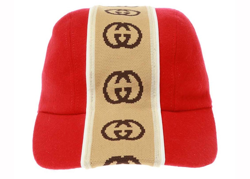 Gucci M Travis Baseball Hat Red/Beige Men's - US