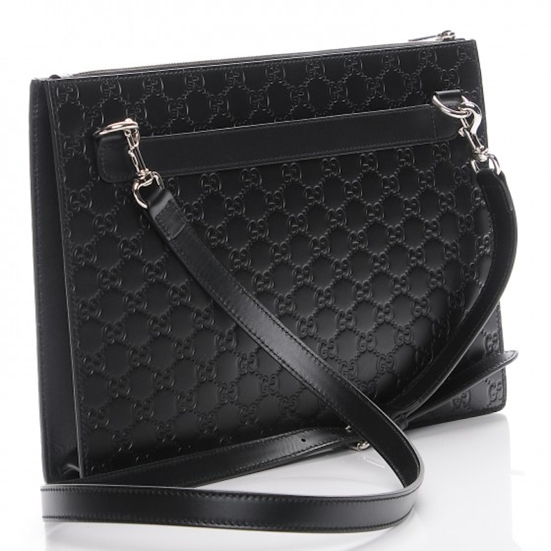Gucci Signature Messenger Bag Monogram Guccissima Black in Calfskin ...