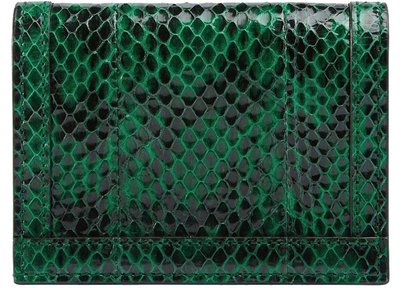 Gucci Ophidia Card Case Snakeskin Emerald Green in Snakeskin with Gold-tone