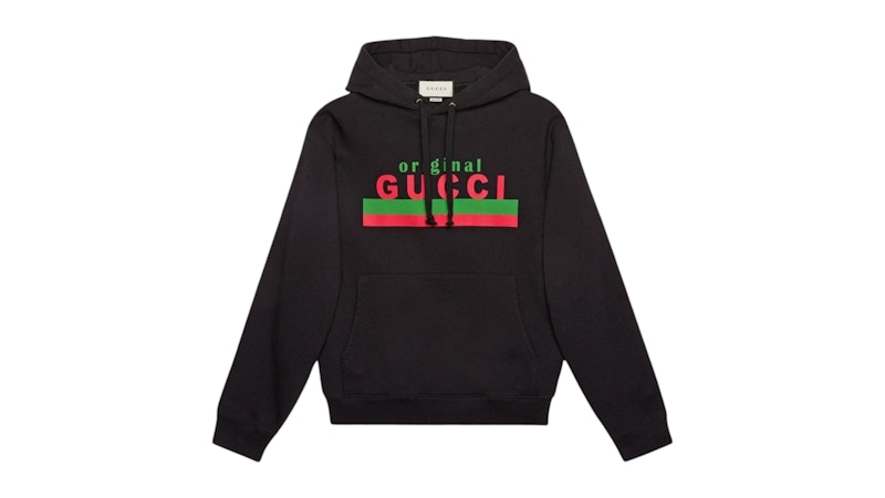 Gucci Original Print Hooded Sweatshirt Black Multicolor Men's - US