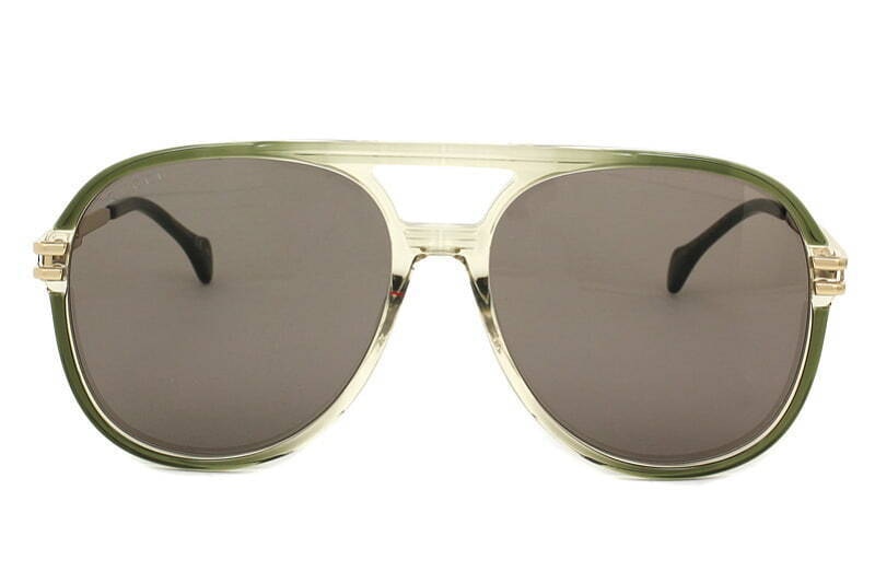 Gucci Oversized Aviator Sunglasses Green/Gold (GG1104S-003-61) in ...