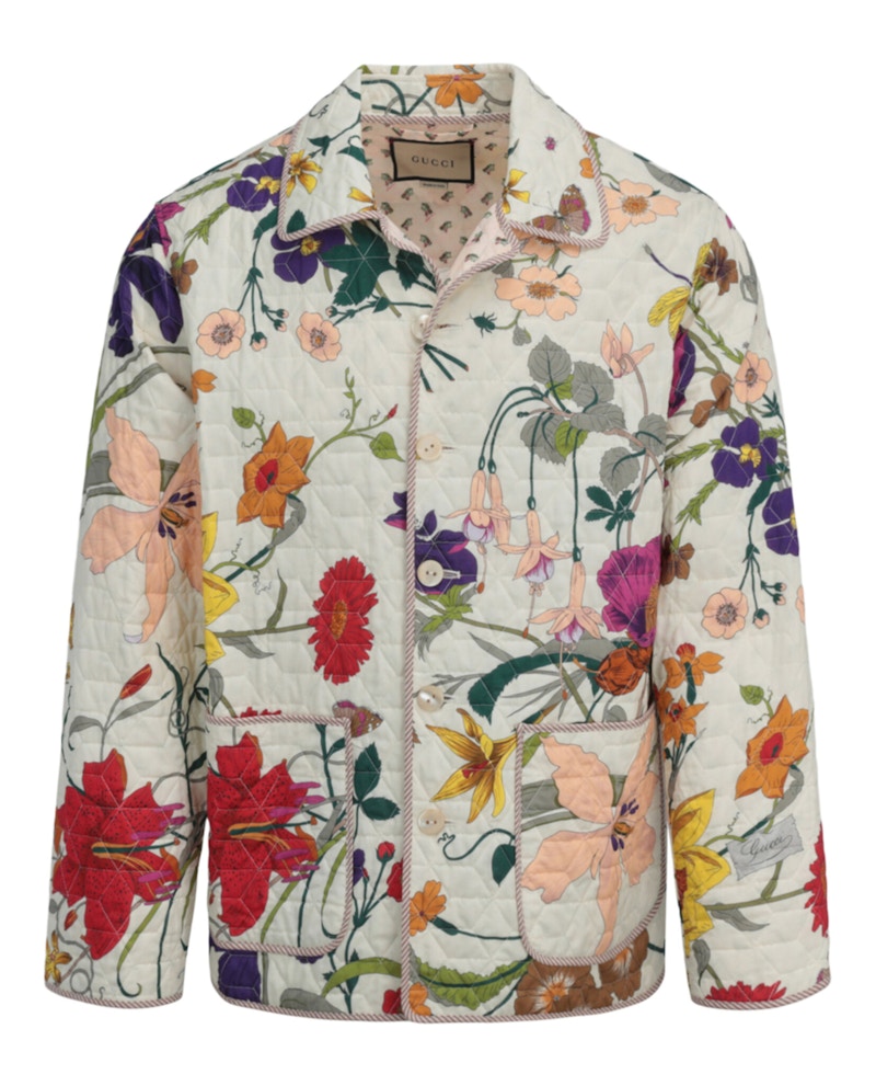 Gucci Padded Floral Quilted Jacket White Men's - US