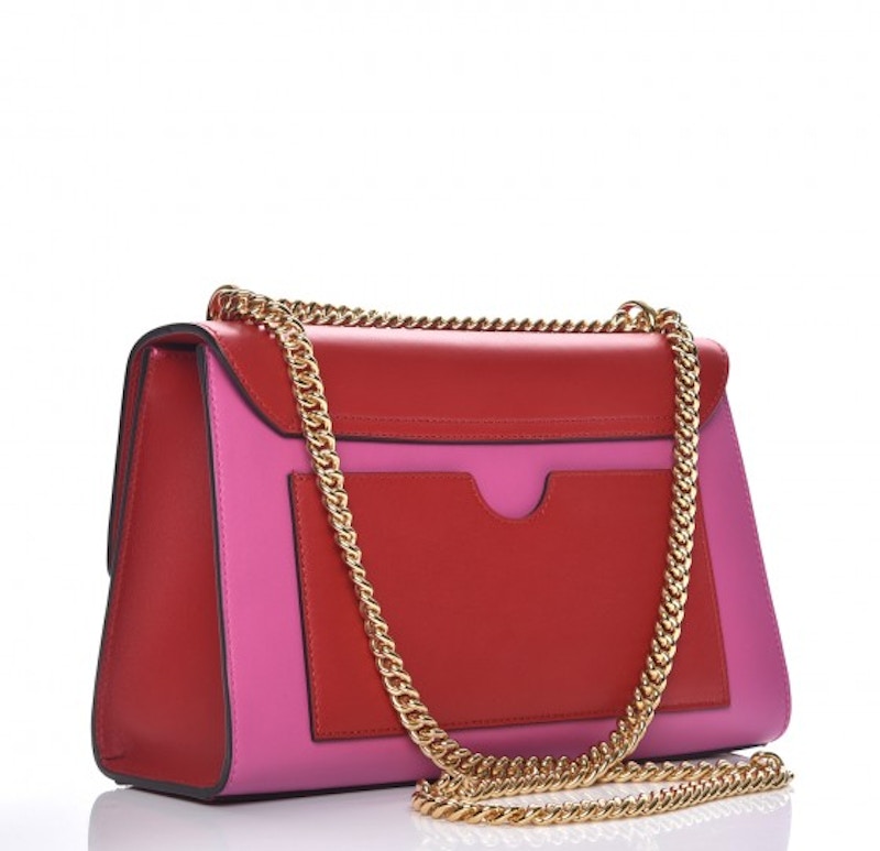 Gucci Padlock Medium Rosette Fuchsia/Hibiscus Red in Calfskin with Gold ...