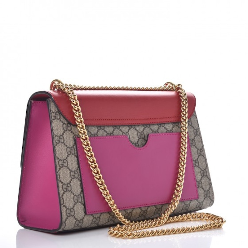 Gucci Padlock Monogram GG Supreme Multicolor Medium Hibiscus Pink/Red ...