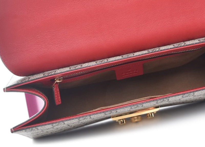 Gucci Padlock Monogram GG Supreme Multicolor Medium Hibiscus Pink/Red ...