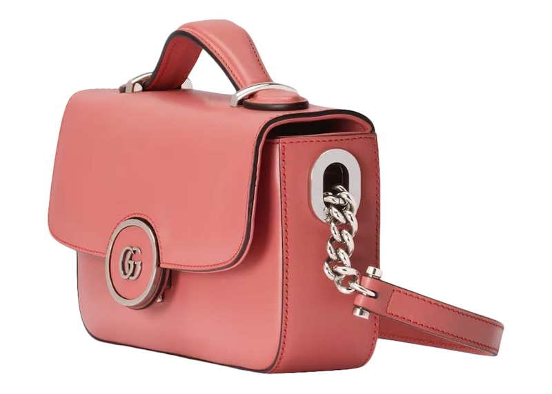 Gucci Petite GG Mini Shoulder Bag Pink in Leather with Silver-tone - US