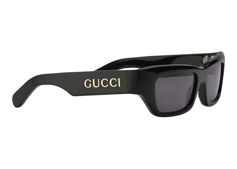 Gucci Rectangular-Frame Sunglasses Black/Grey (733383 J0740 1012) in ...