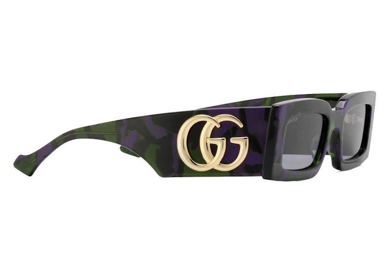 Gucci Rectangular Frame Sunglasses Green/Purple (755254 J0740 3812) in ...
