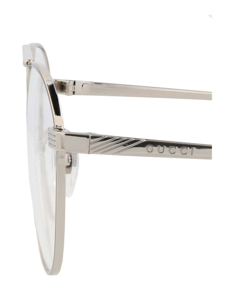 Gucci Round-Frame Metal Optical Frames Silver Silver Transparent ...