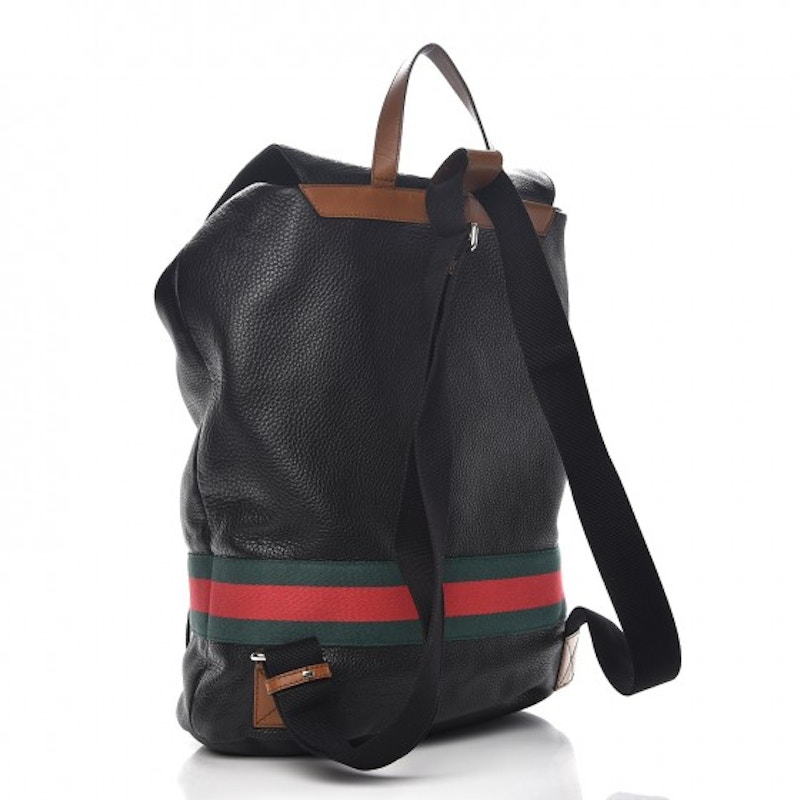 Gucci Signature Backpack Web Black in Calfskin with Silver-Tone - US
