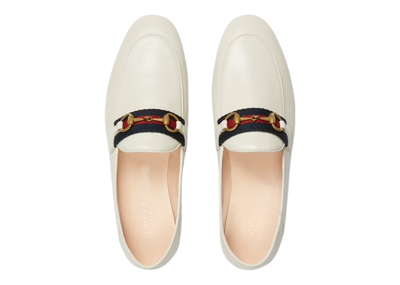 Gucci Slip On Loafer with Web White Leather - 631619 CQXM0 9065 - US