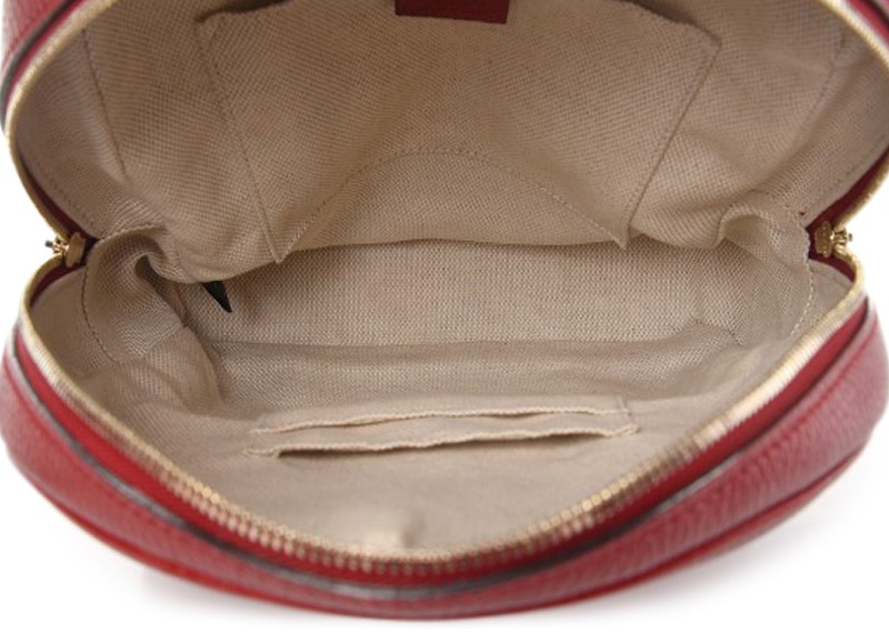 Gucci Soho Backpack Red in Pebbled Calfskin with Light Gold-tone