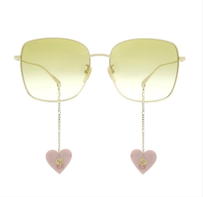Gucci Square Charm Sunglasses Yellow/Gold (GG1030SK-004) in Metal - US