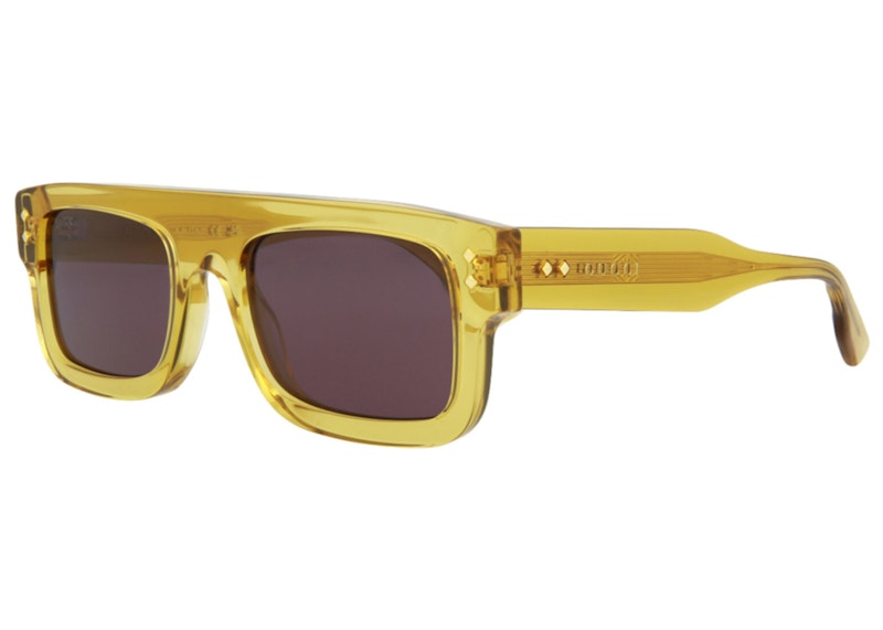 Gucci Square-Frame Acetate Sunglasses Yellow/Grey (GG1085S-30013035-003 ...