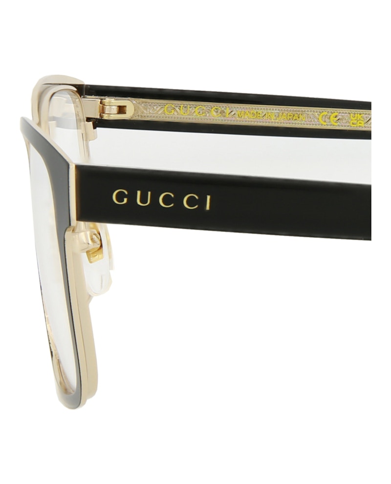 Gucci Square-Frame Metal Optical Frames Black Black Transparent ...