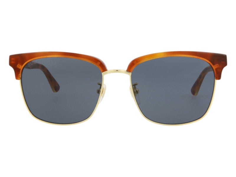 Gucci Square Sunglasses Havana/Blue(GG0382S-30006051-005) in Acetate - US