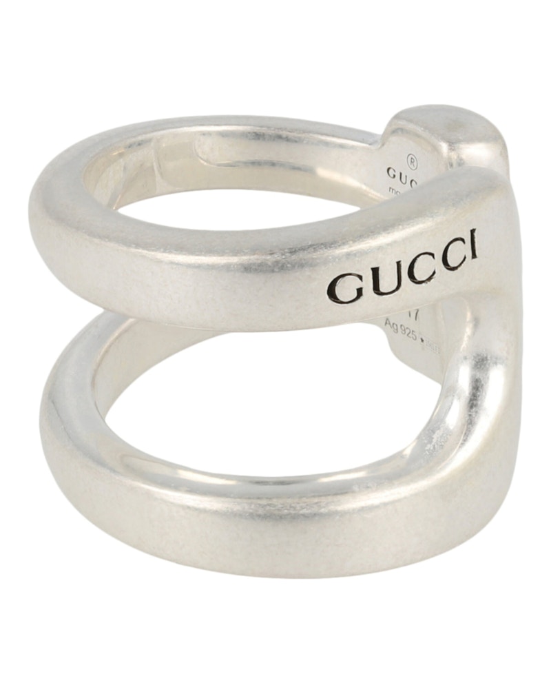 Gucci Sterling Silver Stirrup Wrapped Horsebit Ring Silver in Metal - US