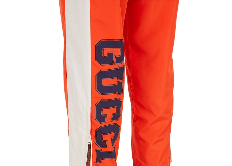 Gucci Tape Detail Track Pants Orange Men's - US