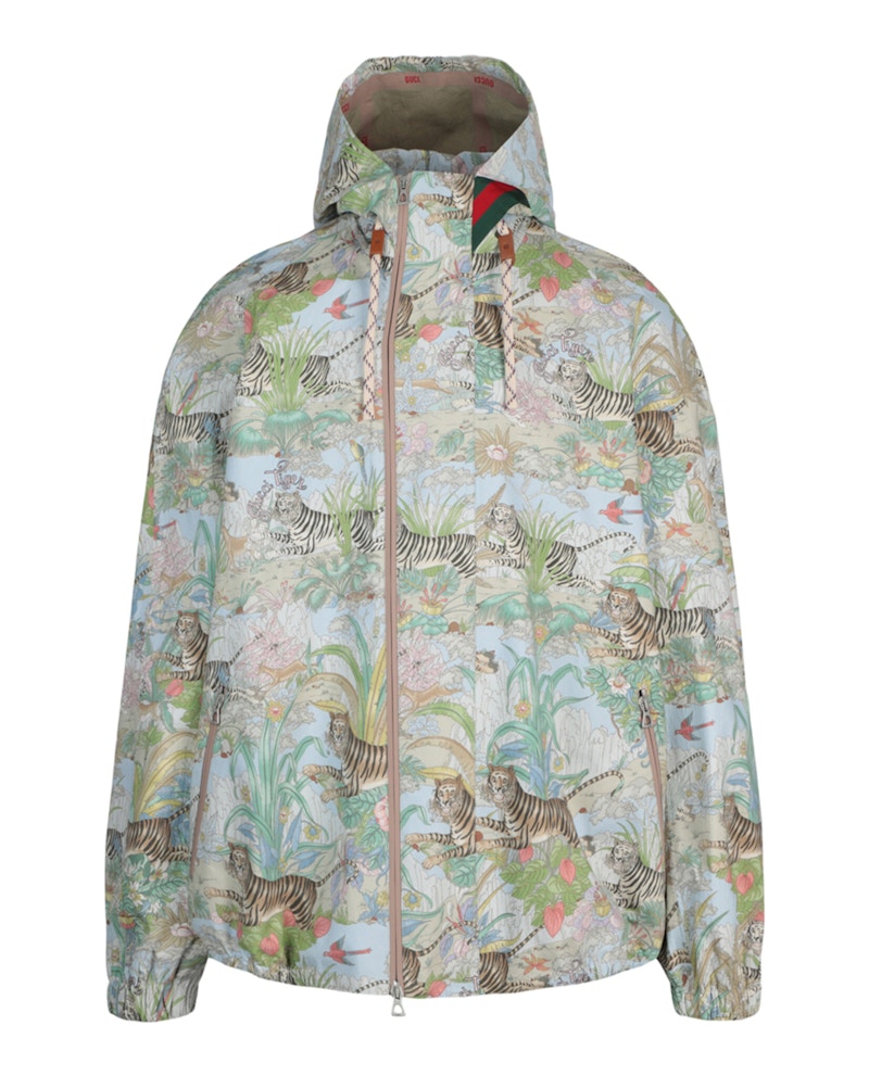 Gucci Tiger Print Jacket Blue Men's - US