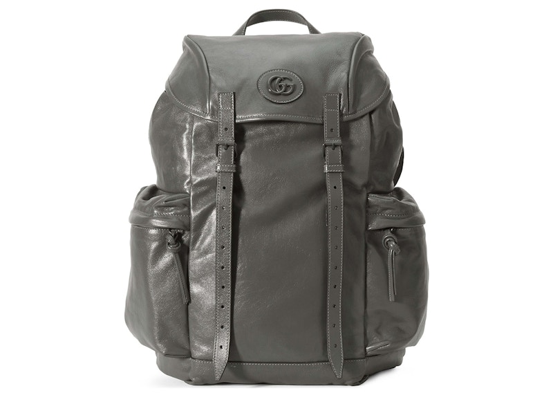 Gucci Tonal Double G Backpack Grey in Leather - US