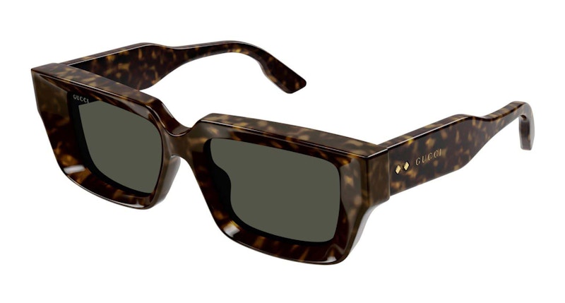 Gucci Tortoise Square Frame Sunglasses Havana/Green (GG1529S-002-FR) in ...