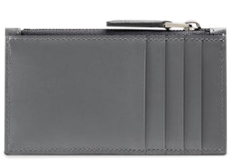 Gucci Zip Coin Pouch Card Case Guccissima Grey in Leather with Silver-tone