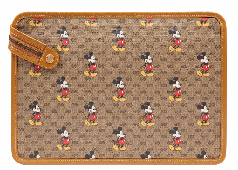 Gucci x Disney Pouch Mini GG Supreme Mickey Mouse Beige in Coated ...