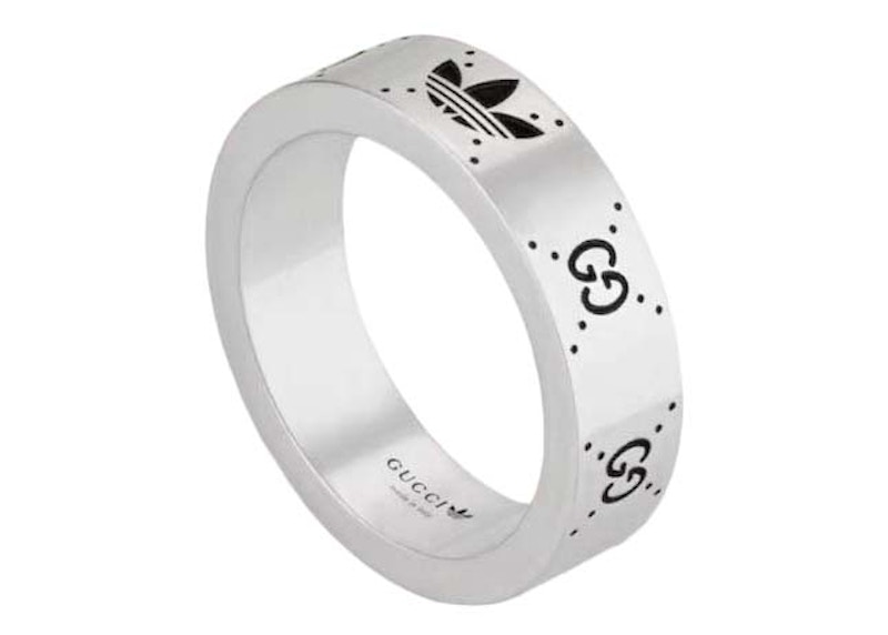 Gucci x adidas Engraved Interlocking G Ring Silver in Metal with Silver ...