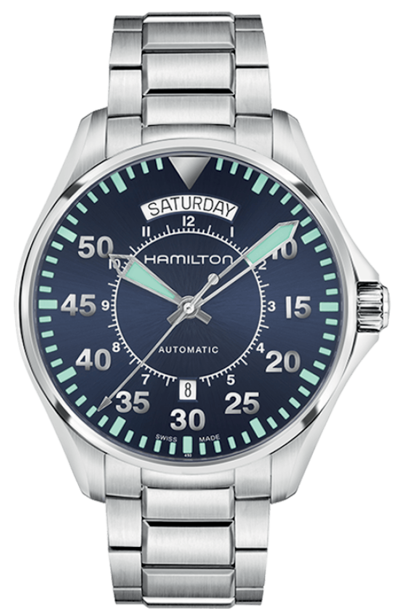 Hamilton Khaki Aviation Day Date Auto H64615145 42mm in Stainless steel ...