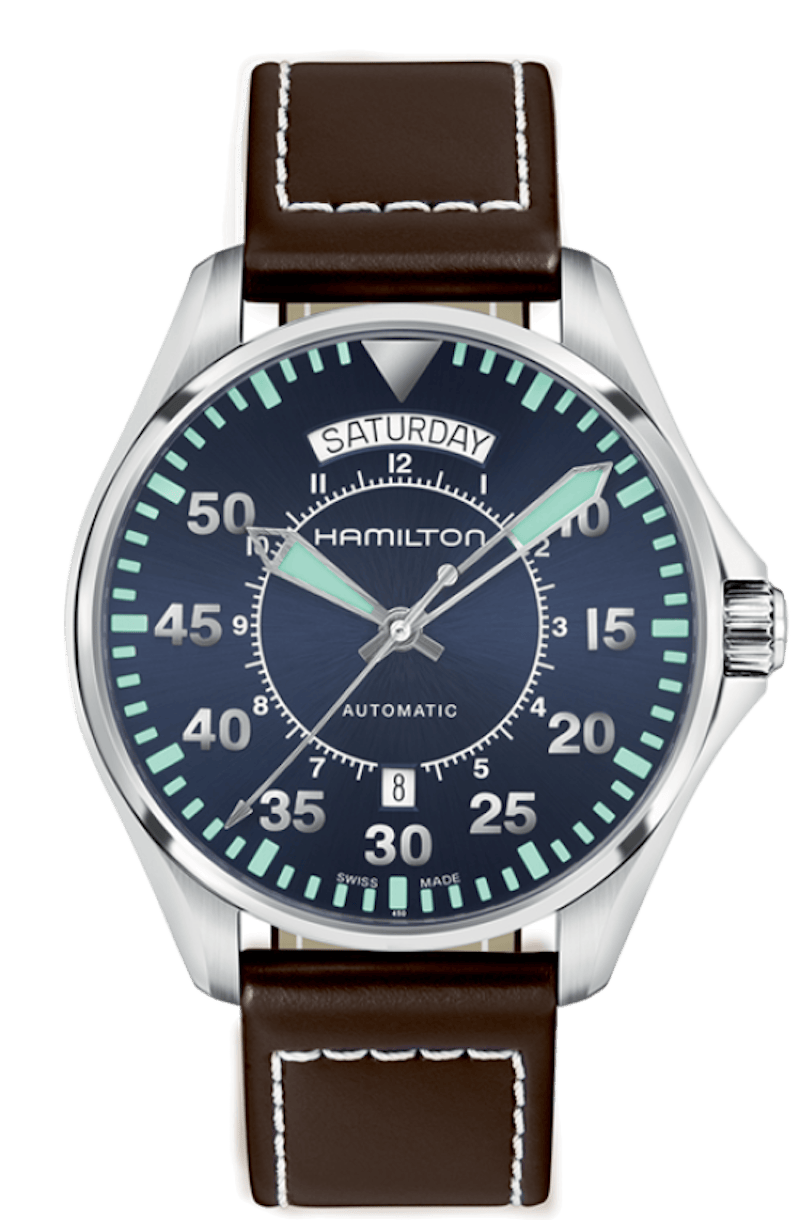 Hamilton Khaki Aviation Day Date Auto H64615545 42mm in Stainless steel ...