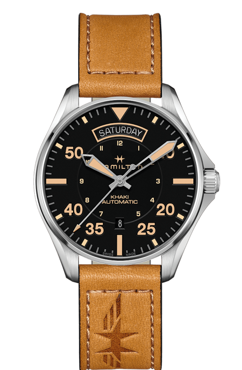 Hamilton Khaki Aviation Day Date Auto H64645531 42mm in Stainless steel ...