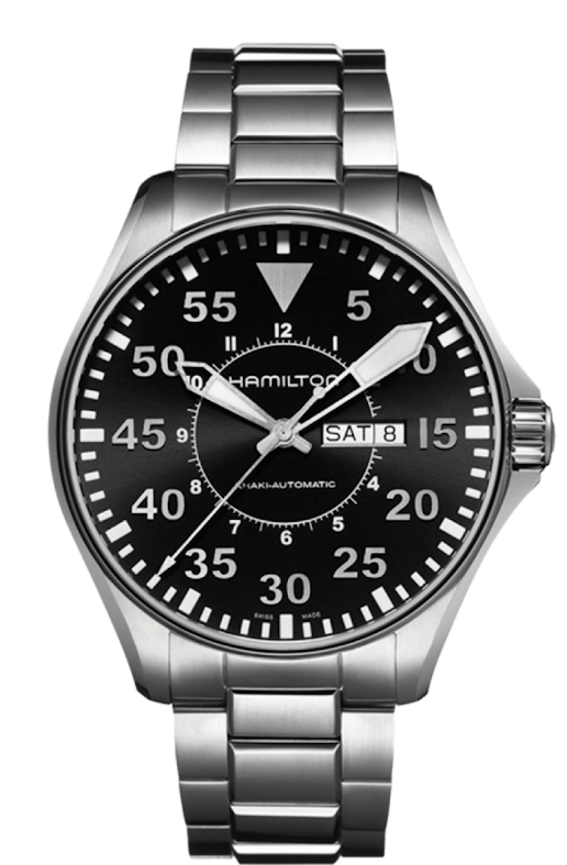 Hamilton Khaki Aviation Day Date Auto H64715135 46mm in Stainless steel ...
