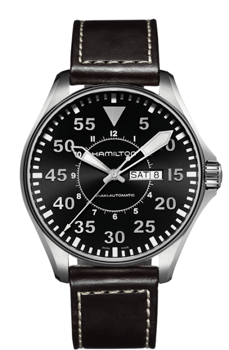 Hamilton Khaki Aviation Day Date Auto H64715535 46mm in Stainless Steel ...