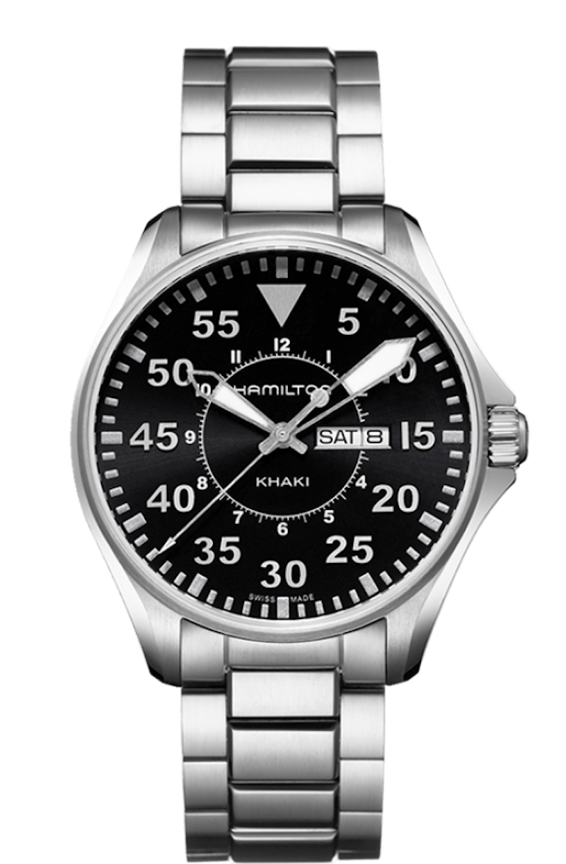 Hamilton Khaki Aviation Day Date Quartz H64611135 42mm in Stainless ...