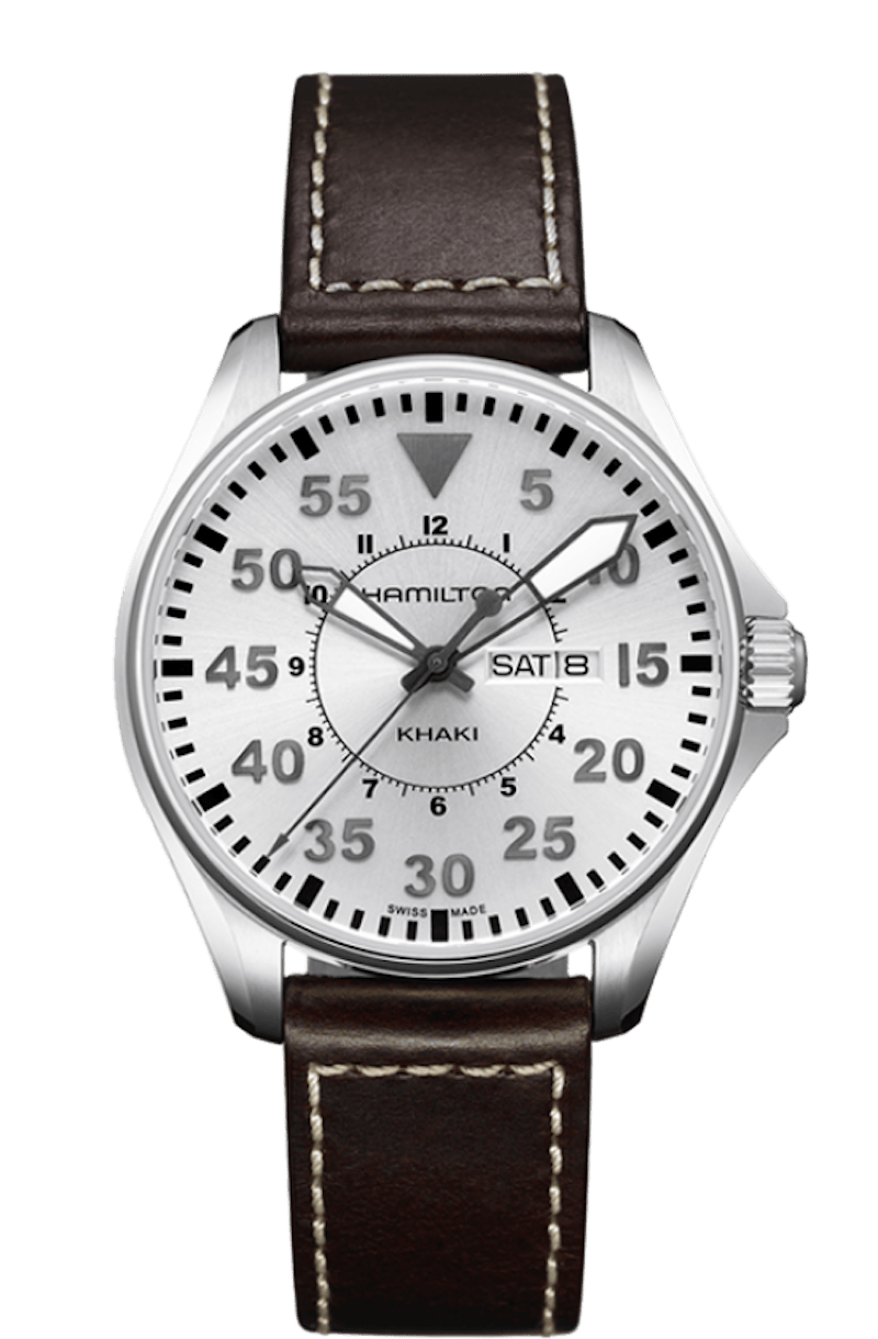 Hamilton Khaki Aviation Day Date Quartz H64611555 42mm in Stainless ...