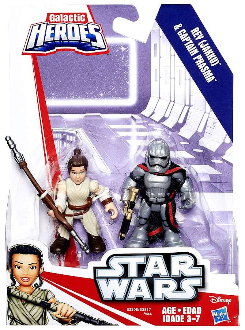 Hasbro Star Wars Galactic Heroes Rey (Jakku) & Captain Phasma Mini ...