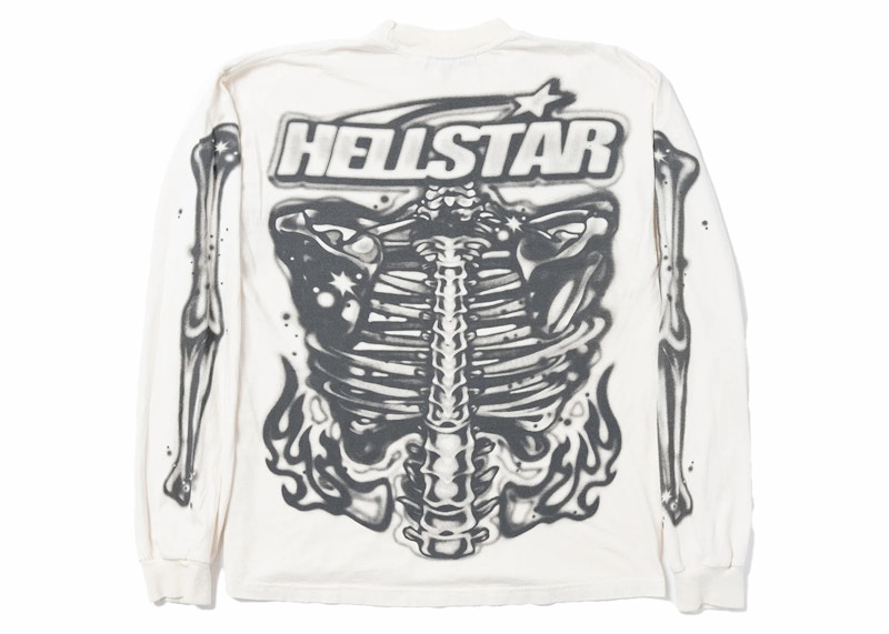 Hellstar Airbrushed Bones Longsleeve White Men's - FW23 - US