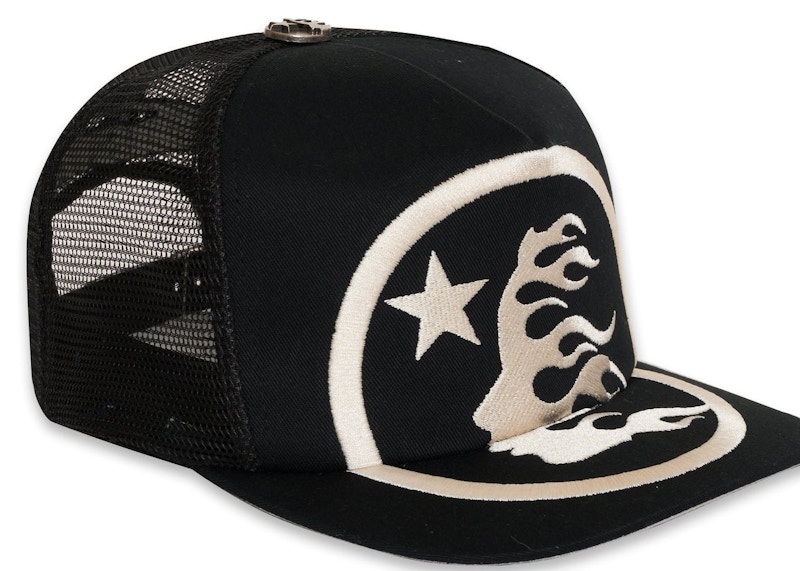 Hellstar Big Logo Trucker Snapback Hat Black Men's - SS24 - US