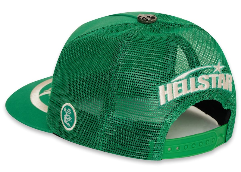 Hellstar Big Logo Trucker Snapback Hat Green Men's - SS24 - US