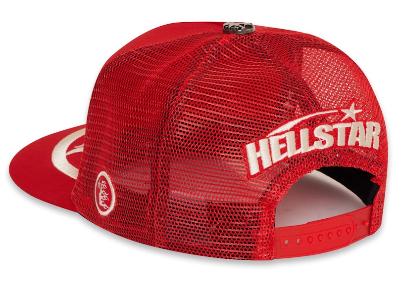 Hellstar Big Logo Trucker Snapback Hat Red 남성 - SS24 - KR