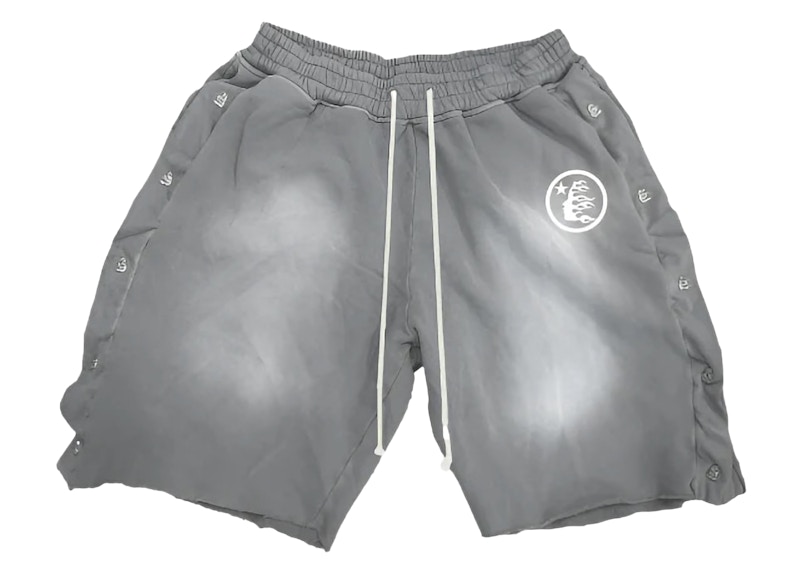 Hellstar Breakaway Shorts mit Druckknöpfen Grau Herren - SS24 – DE