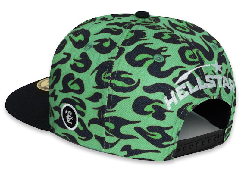 Hellstar Cheetah Print Fitted Hat Green Men's - SS24 - US
